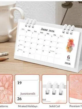 Party Supplies | Small 2262027 Pink Monthly Desktop Calendar Runs From ...